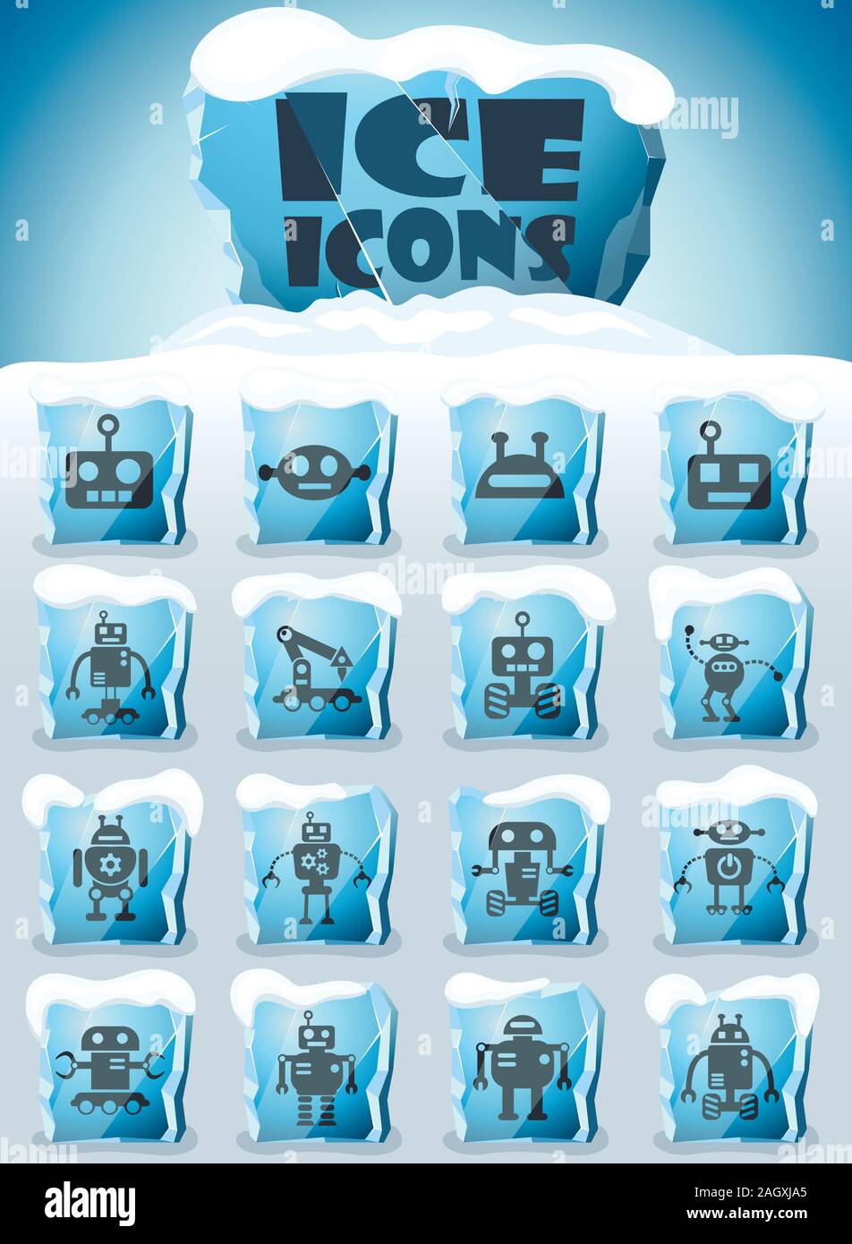 robots icon set Stock Vector Image & Art - Alamy