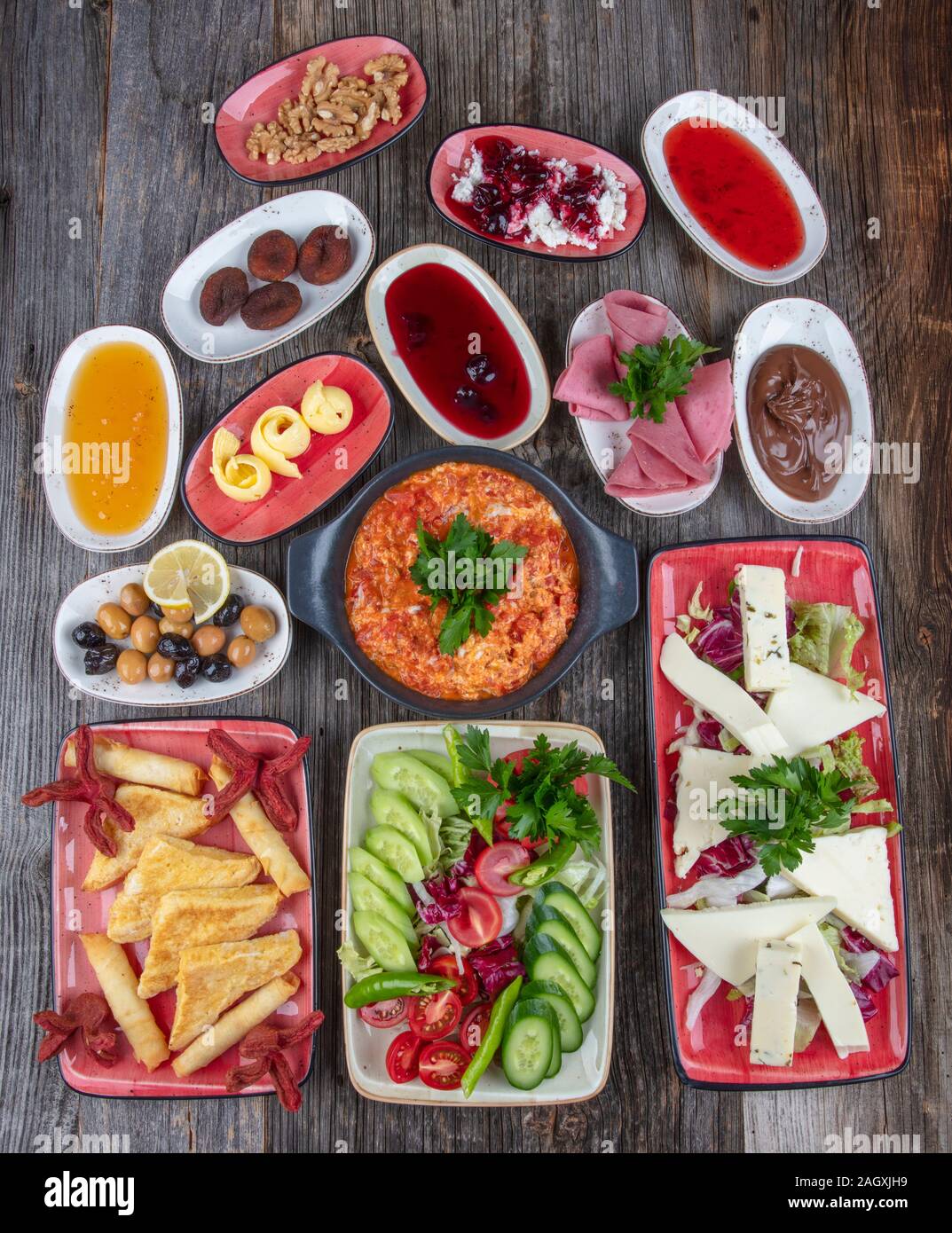 Traditional Turkish cuisine village breakfast restaurant concept ...