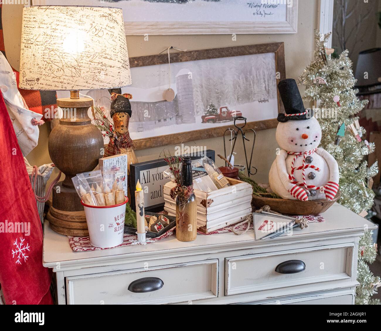 Christmas decorations in a store Stock Photo - Alamy