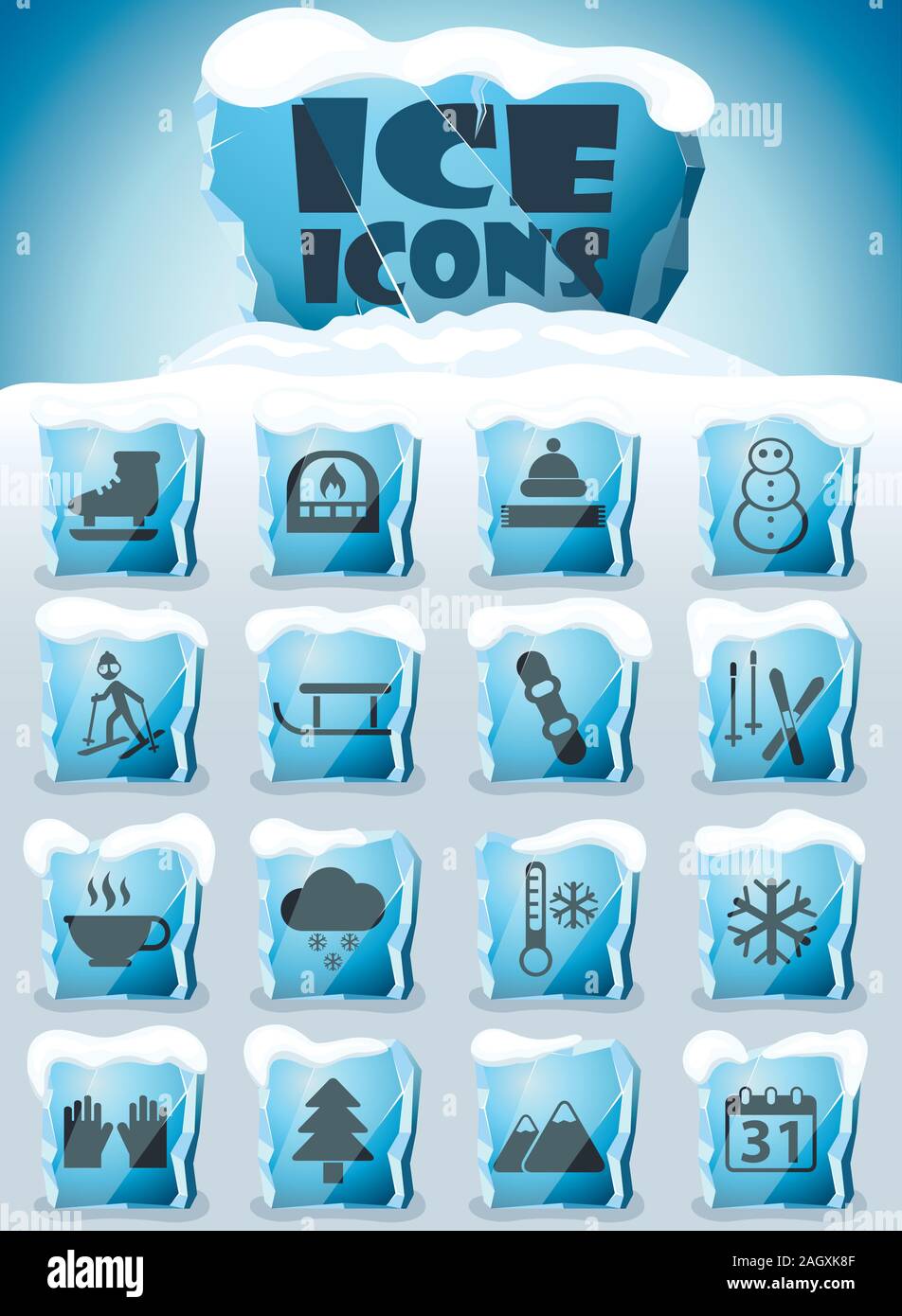 winter icon set Stock Vector Image & Art - Alamy