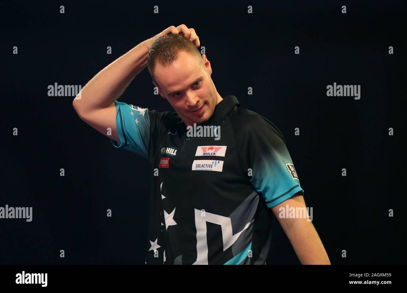 Max Hopp reacts during his match against Darius Labanauskas during day ...