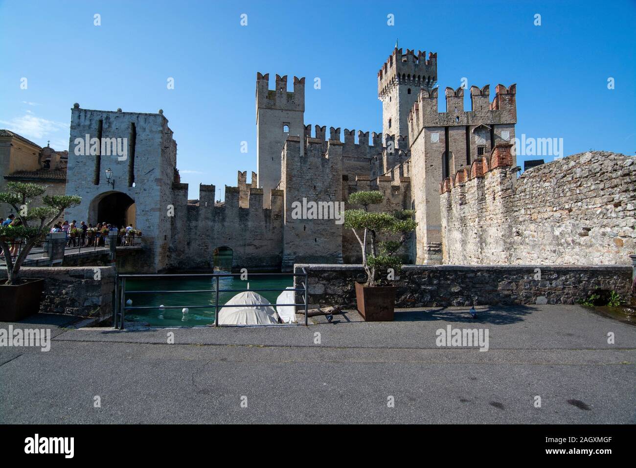 The Scaligero Castle, building started in 1259, is a rare example of ...