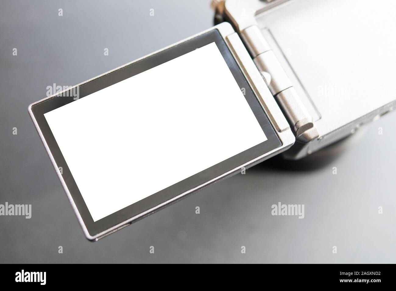 photo video camera with empty white screen Stock Photo - Alamy