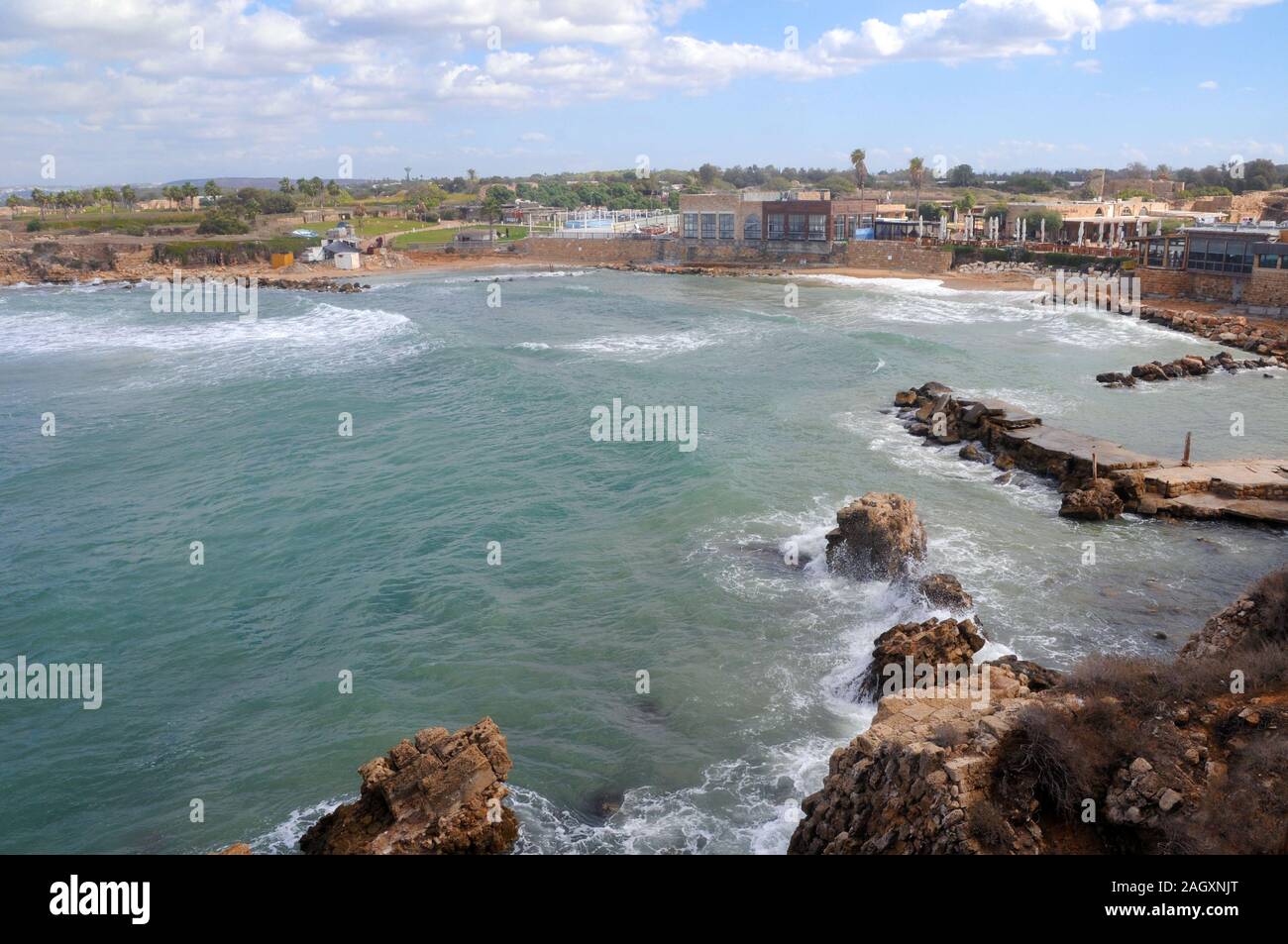 Caesarea old port, Israel Stock Photo - Alamy