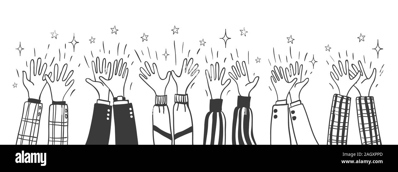 Cheers and applause Black and White Stock Photos & Images - Alamy