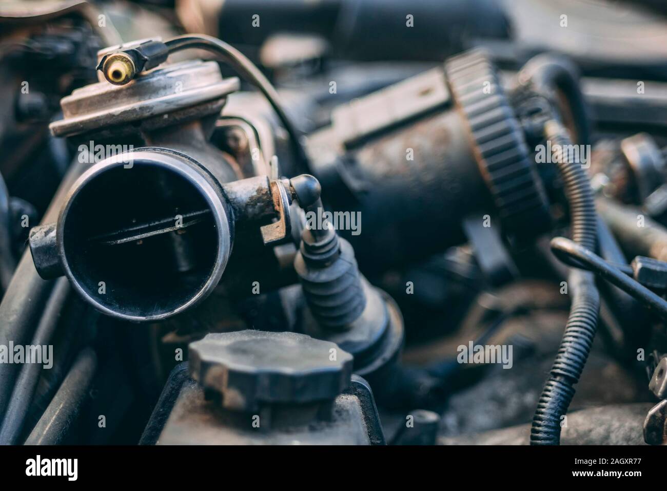 Metallic background of the internal combustion engine Stock Photo - Alamy