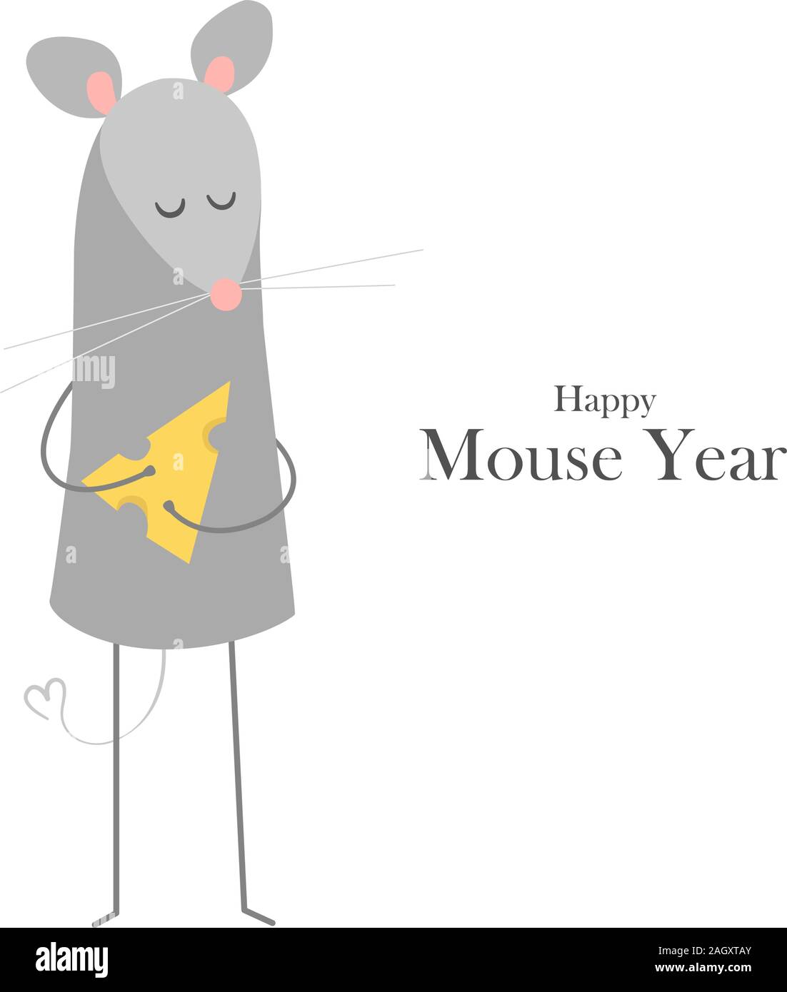 Symbol of chinese new year 2020. Rat. Funny happy smiling mouse with a ...