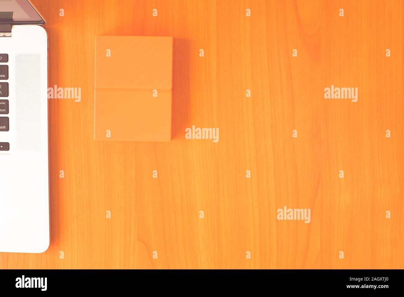 External hard disk and laptop computer. Flat lay Stock Photo - Alamy