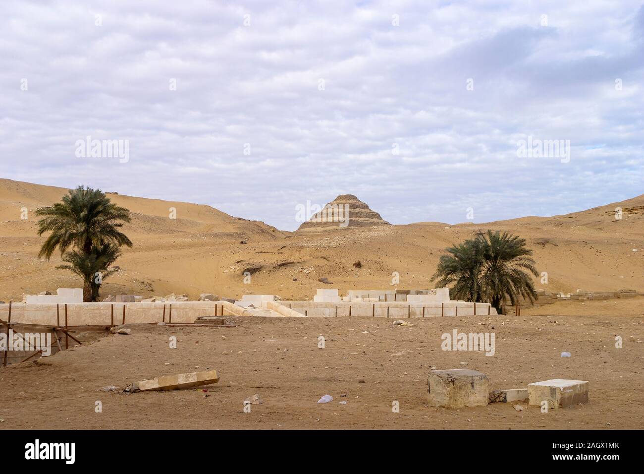 View of the Step Pyramid of Djoser in Saqqara (or Sakkara), an ancient ...