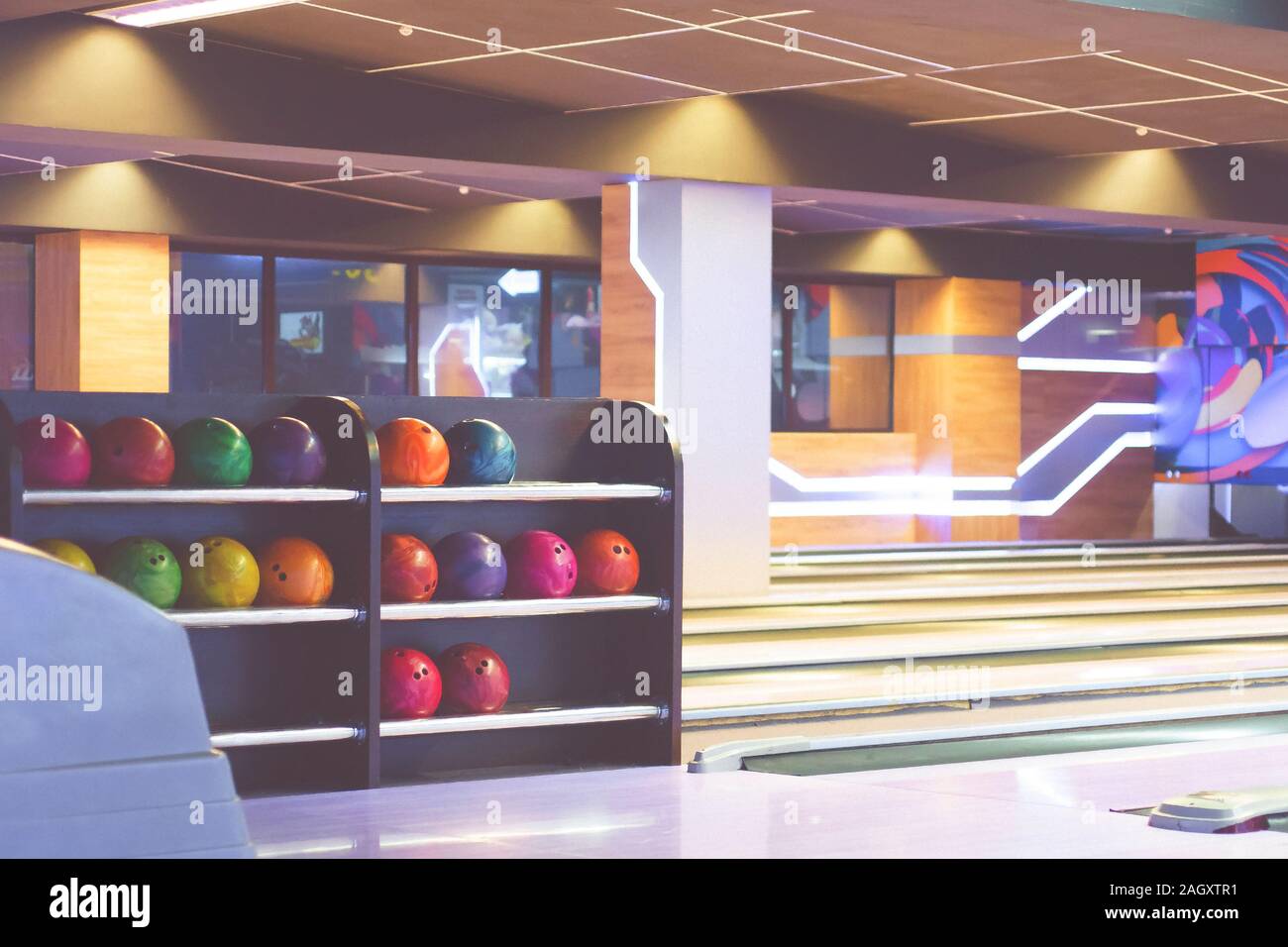 Bowling Bowl and Bowling Track Stock Photo - Alamy