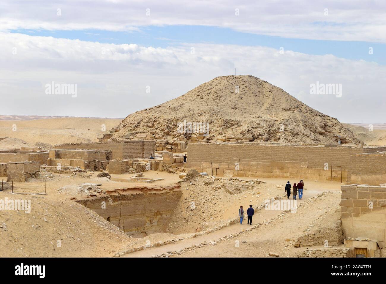 View of a smaller ruined pyramid by the Step Pyramid of Djoser in ...