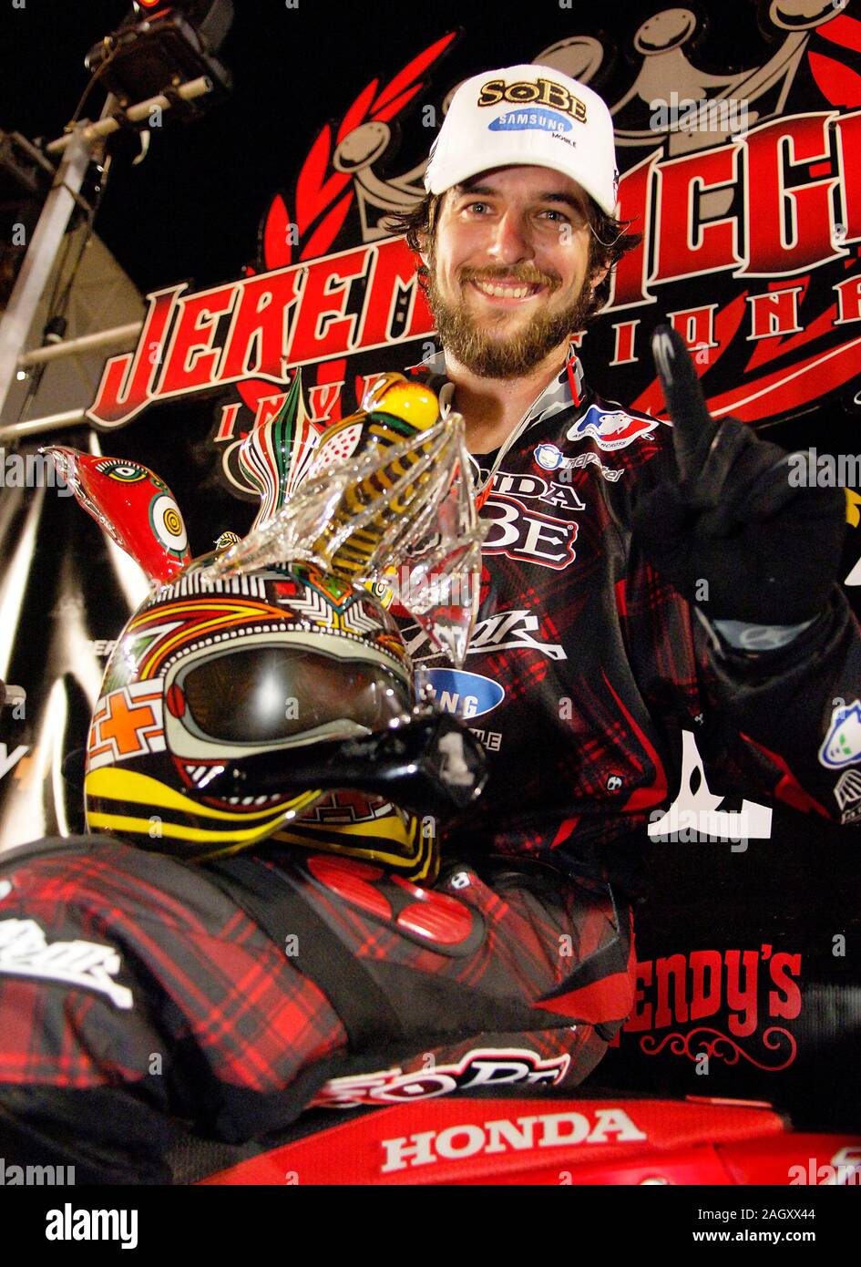 Kevin Windham celebrates winning the Jeremy McGrath Invitational at the ...