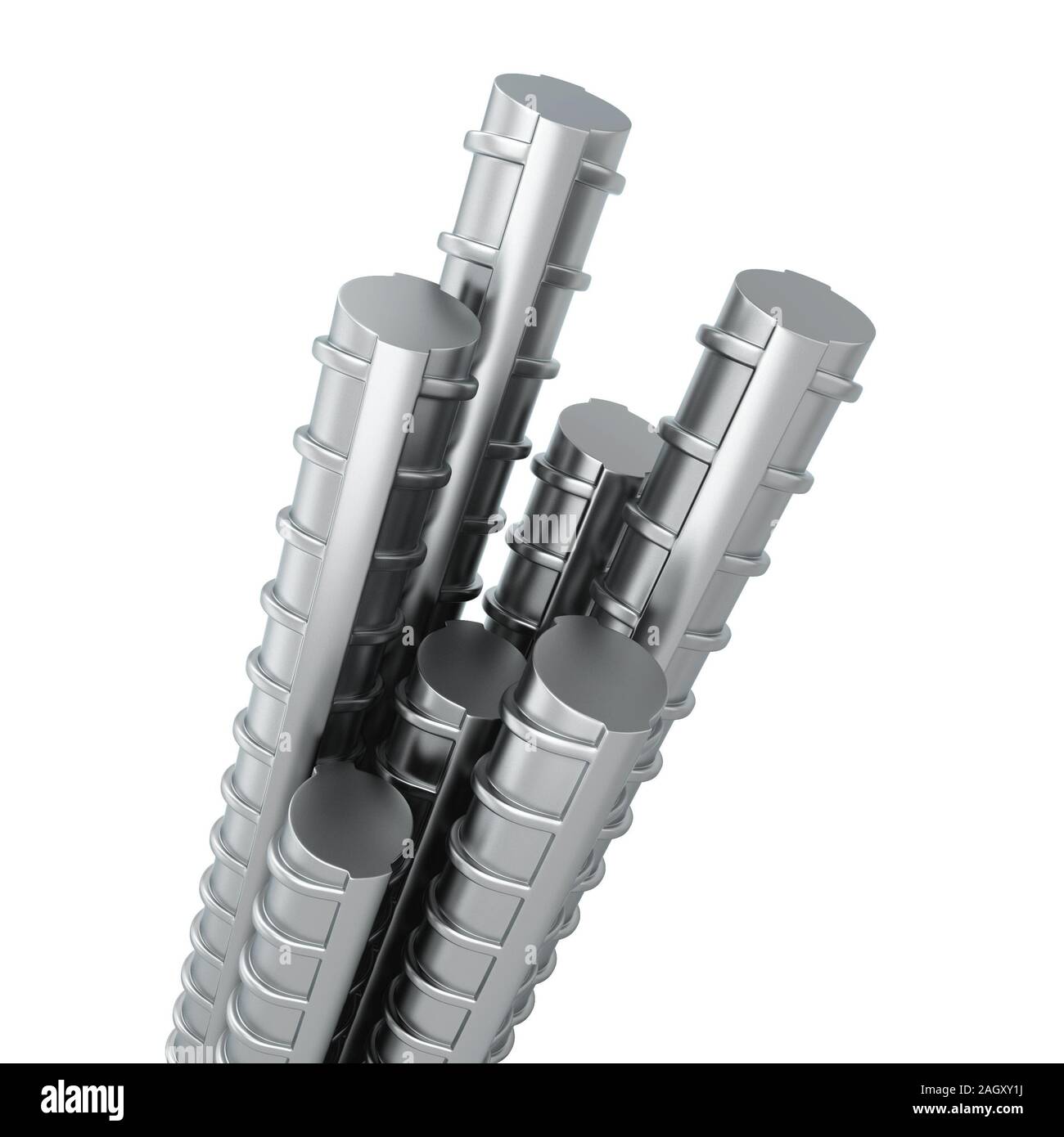 Steel armature. 3d illustration isolated on white background Stock ...