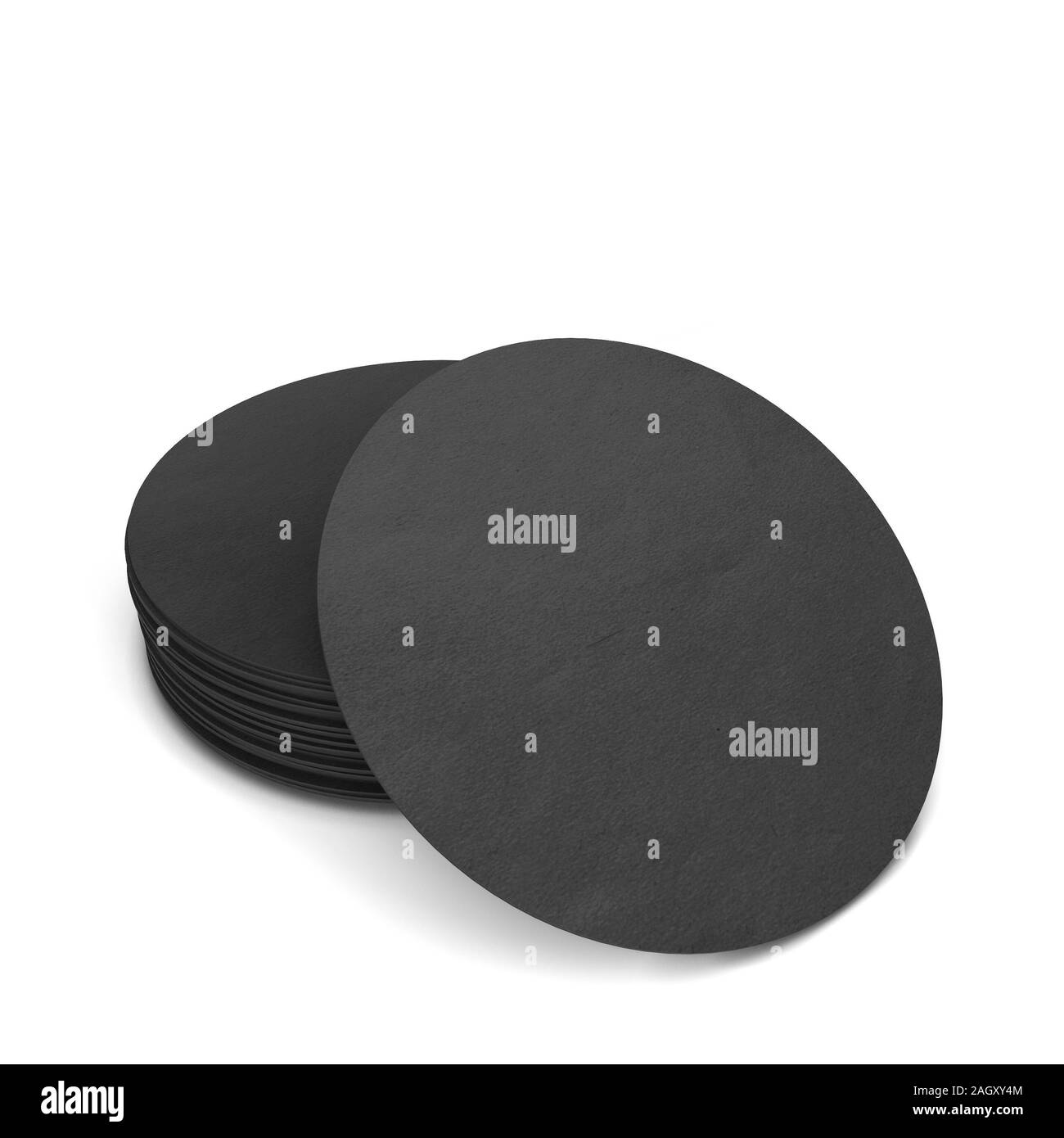 Blank coasters template. 3d illustration isolated on white background ...