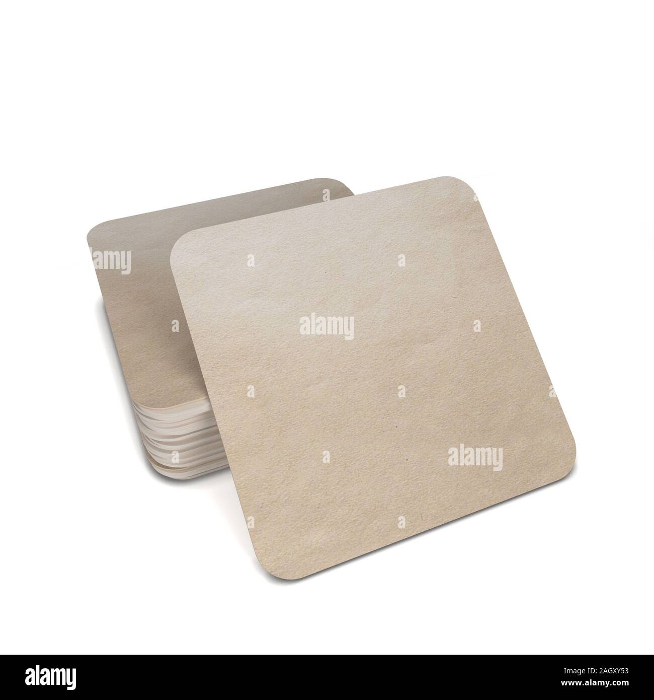Blank coasters template. 3d illustration isolated on white background ...