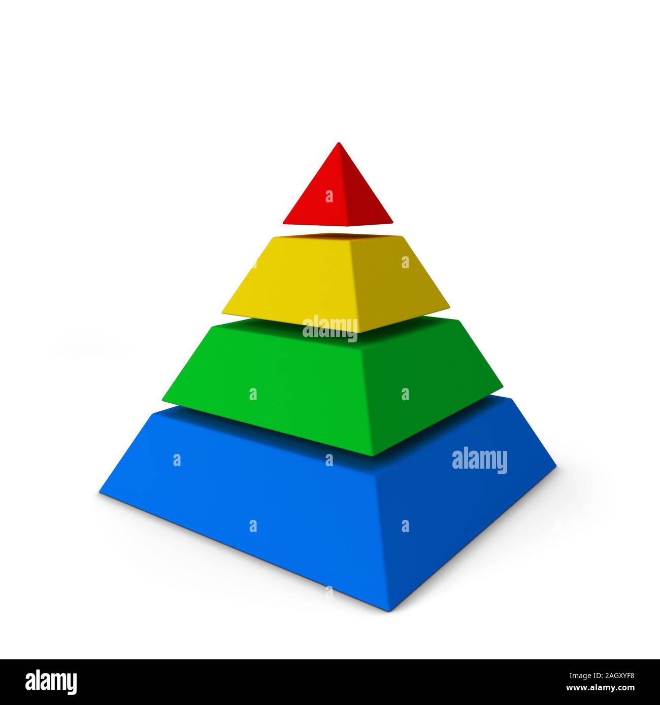 Sliced pyramid chart. 3d illustration isolated on white background ...