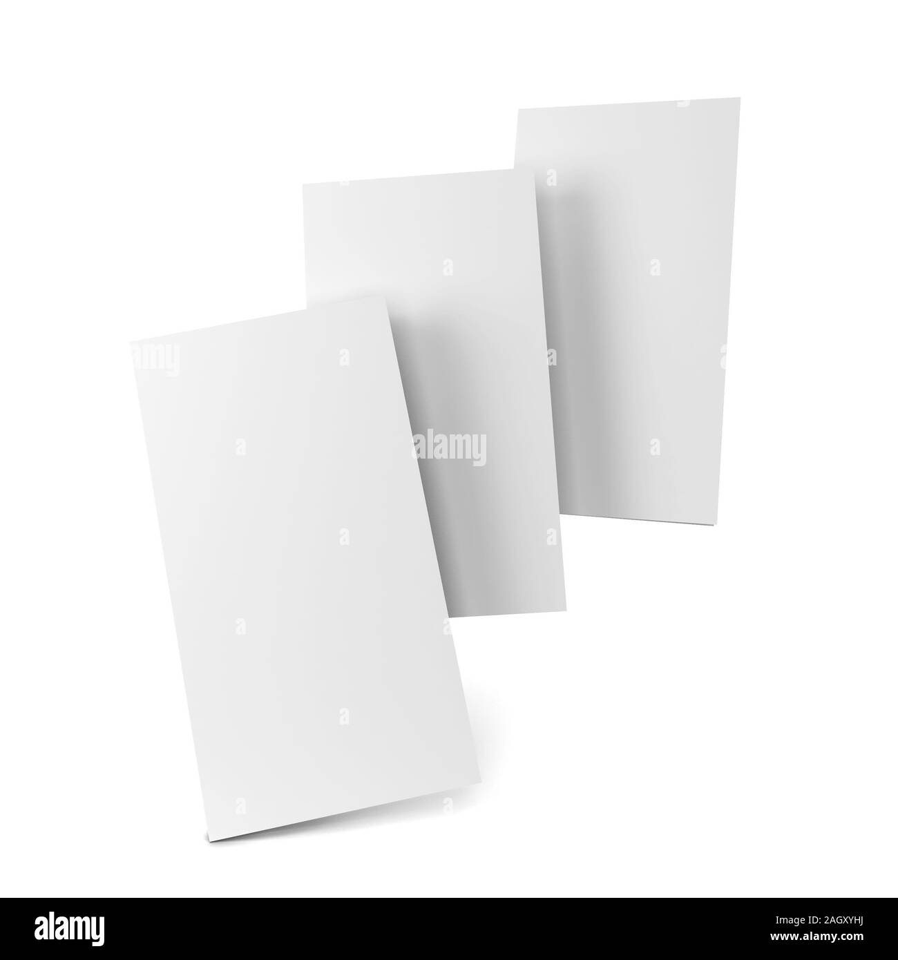 Blank leaflet mockup. 3d illustration isolated on white background ...