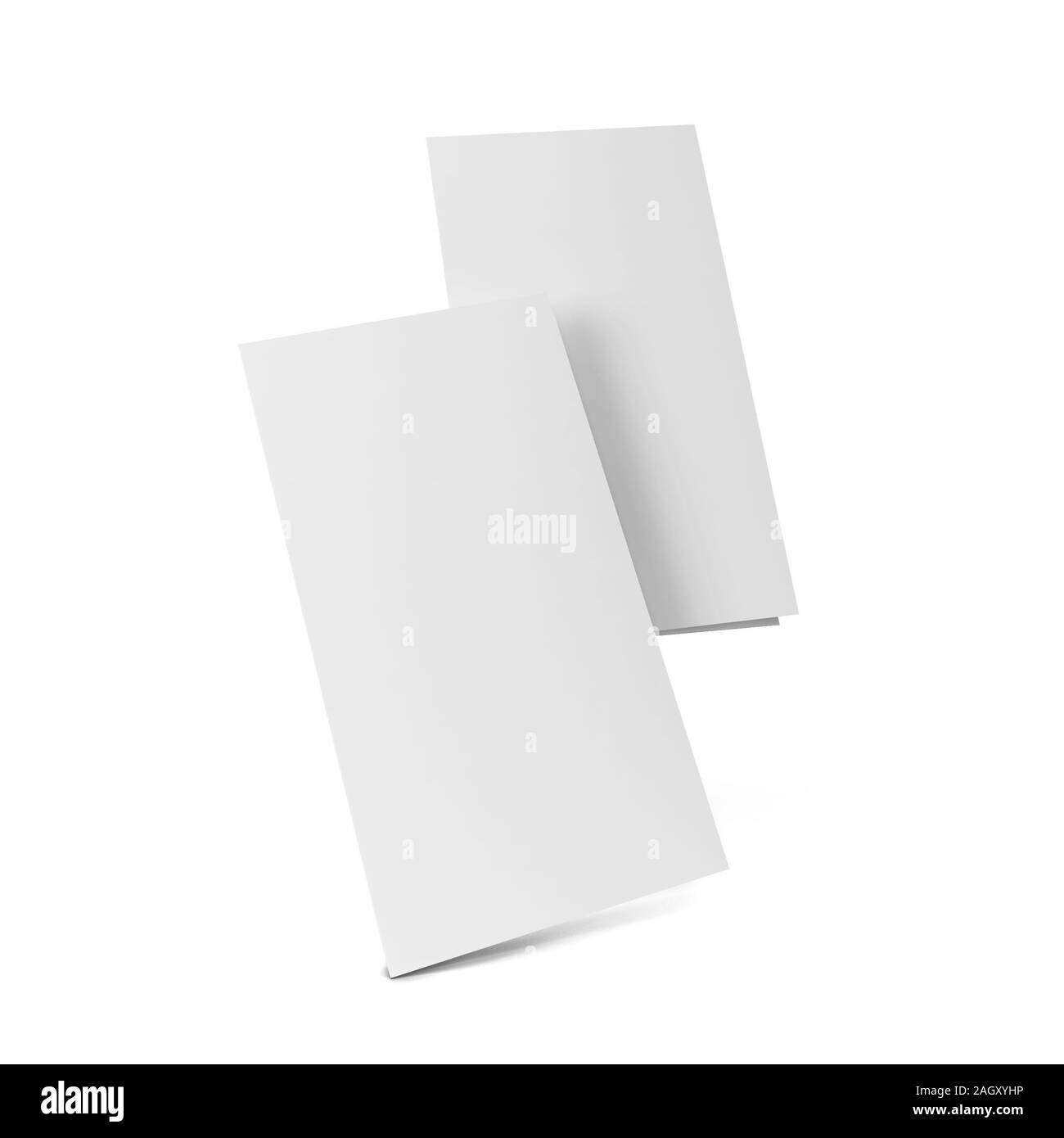 Blank leaflet mockup. 3d illustration isolated on white background ...