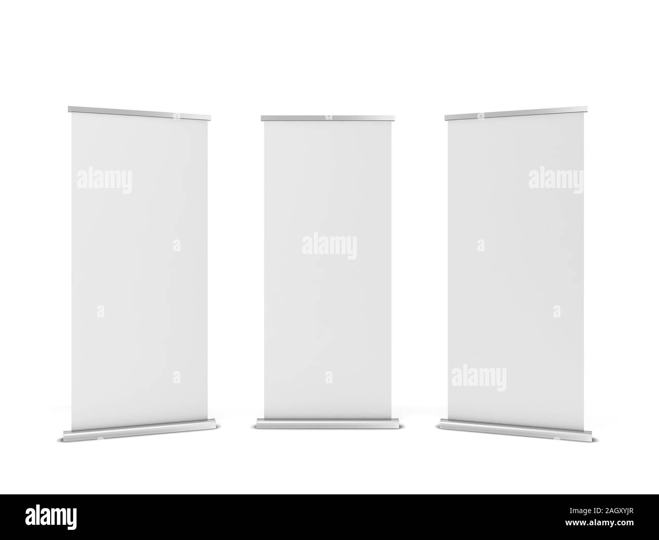 Roll up banner. 3d illustration isolated on white background Stock ...