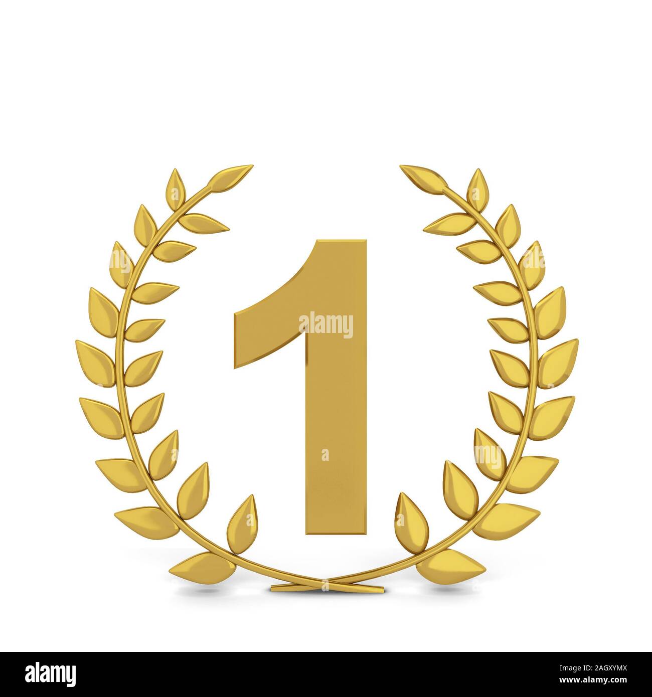Winner laurel symbol. 3d illustration isolated on white background ...