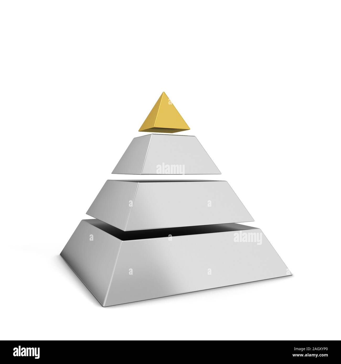 Sliced pyramid chart. 3d illustration isolated on white background ...
