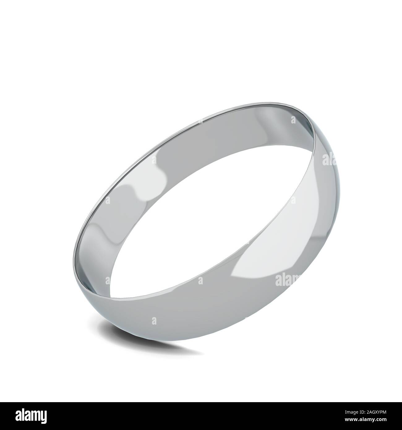 Silver wedding ring. 3d illustration isolated on white background Stock ...