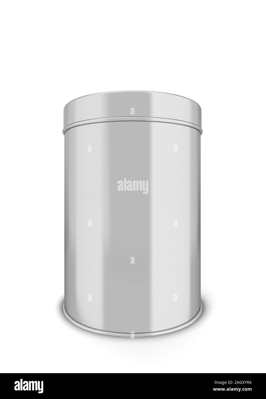 Blank tin can. 3d illustration isolated on white background Stock Photo ...
