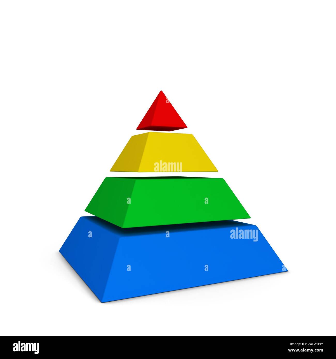 Sliced pyramid chart. 3d illustration isolated on white background ...