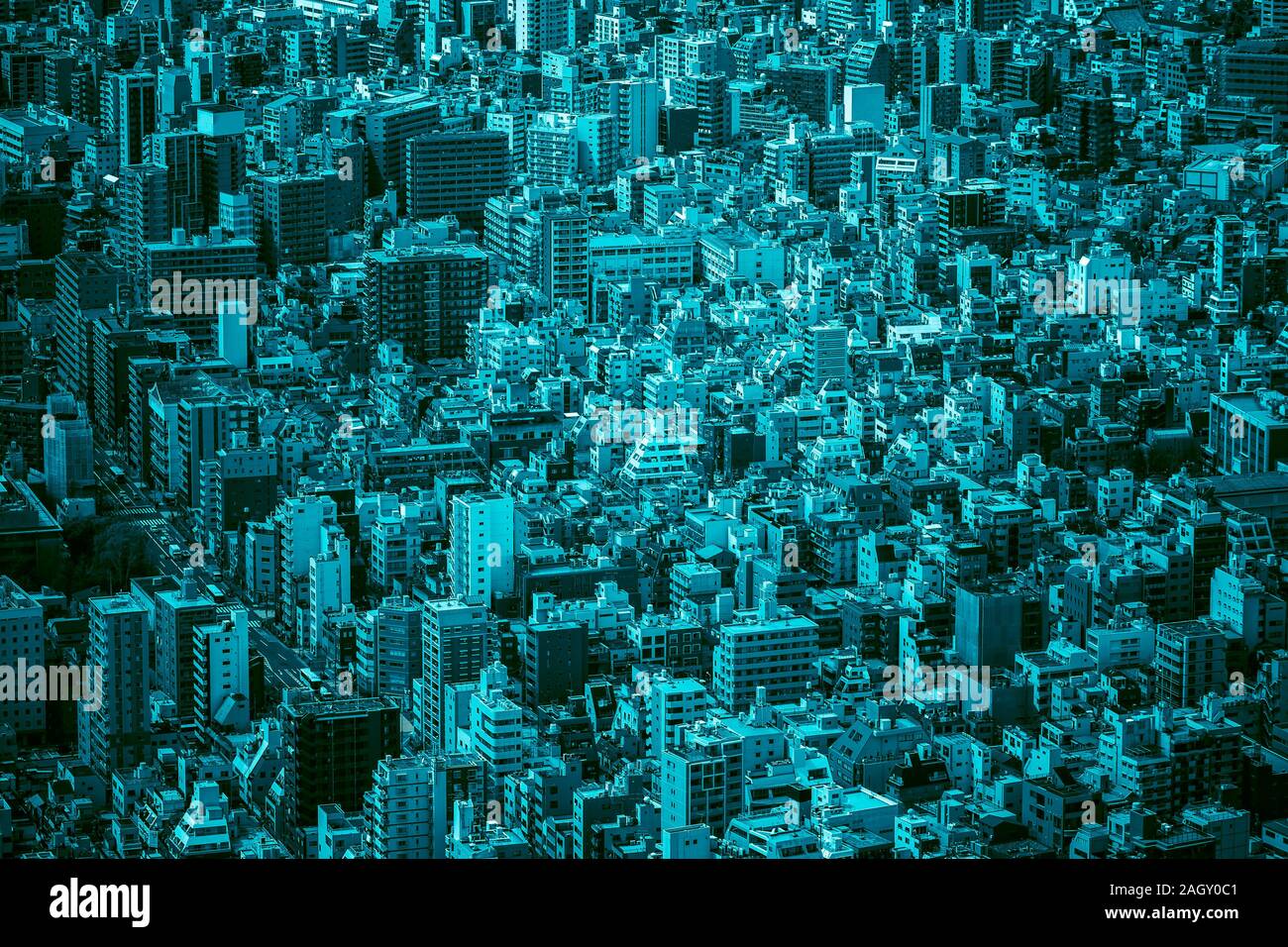 Typical Tokyo congested area, Japan. Example of modern developed city ...