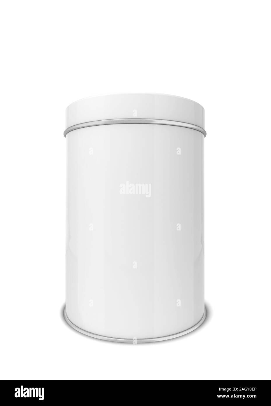 Blank tin can. 3d illustration isolated on white background Stock Photo ...