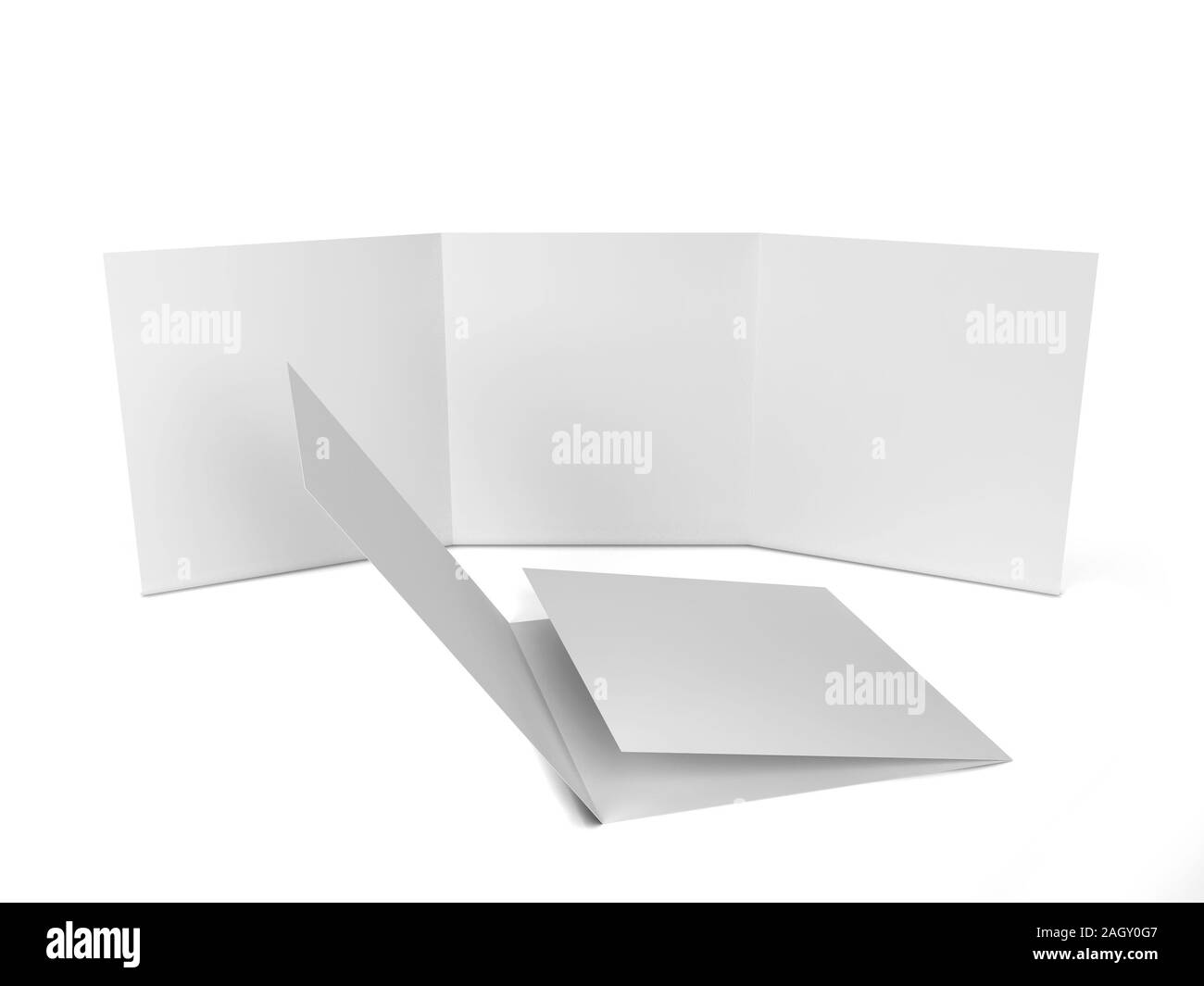 Blank leaflet mockup. 3d illustration isolated on white background ...