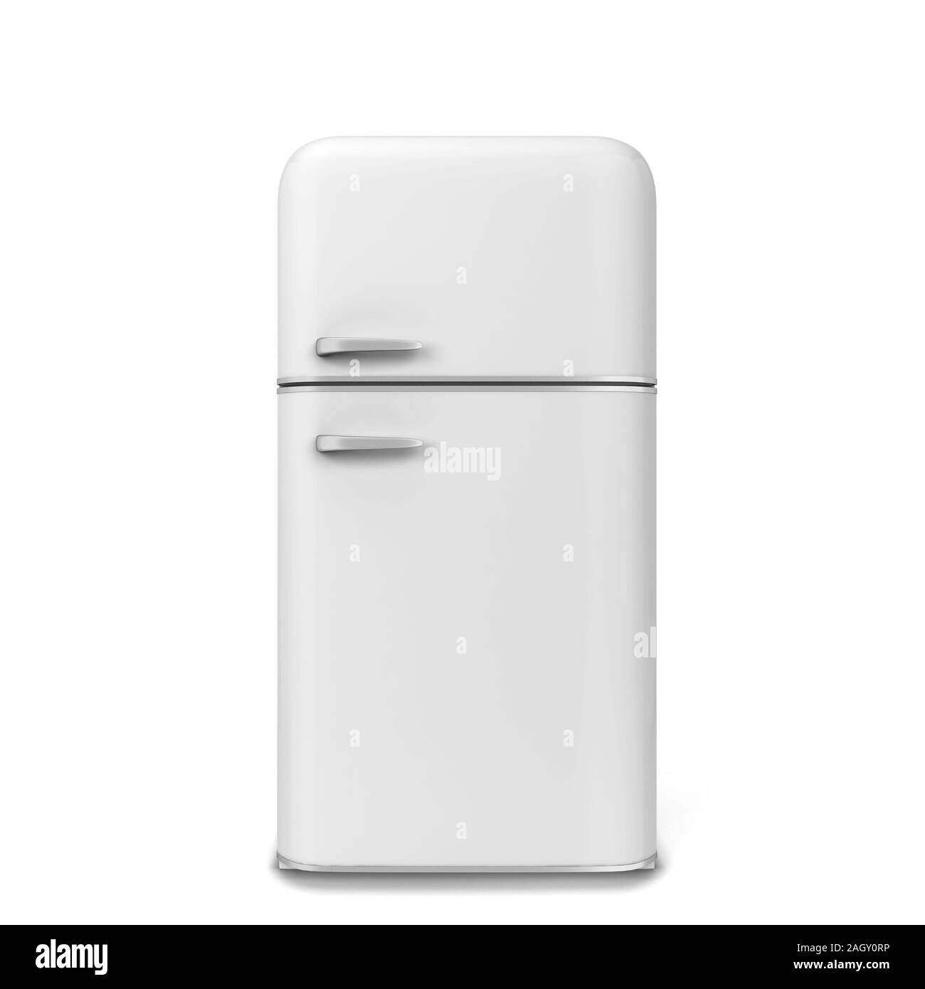 Retro kitchen fridge. 3d illustration isolated on white background ...