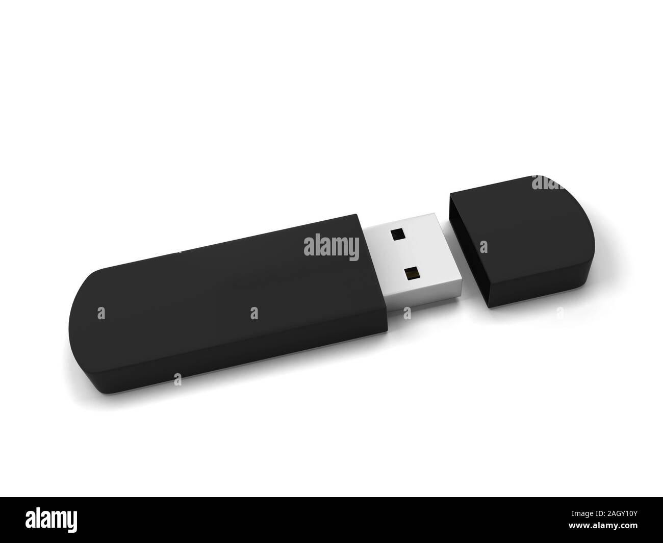 Blank usb flash drive. 3d illustration isolated on white background ...