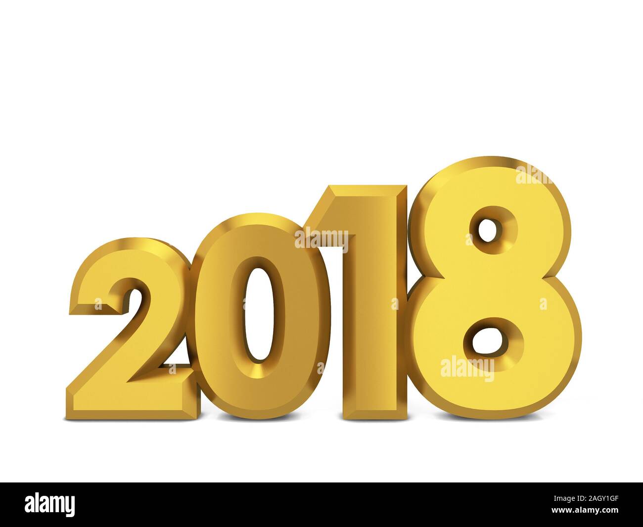 2018 text sign. 3d illustration isolated on white background Stock ...