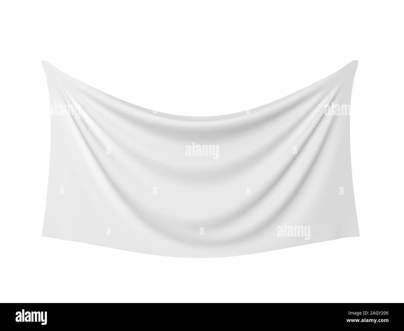 Blank cloth banner. 3d illustration isolated on white background Stock ...