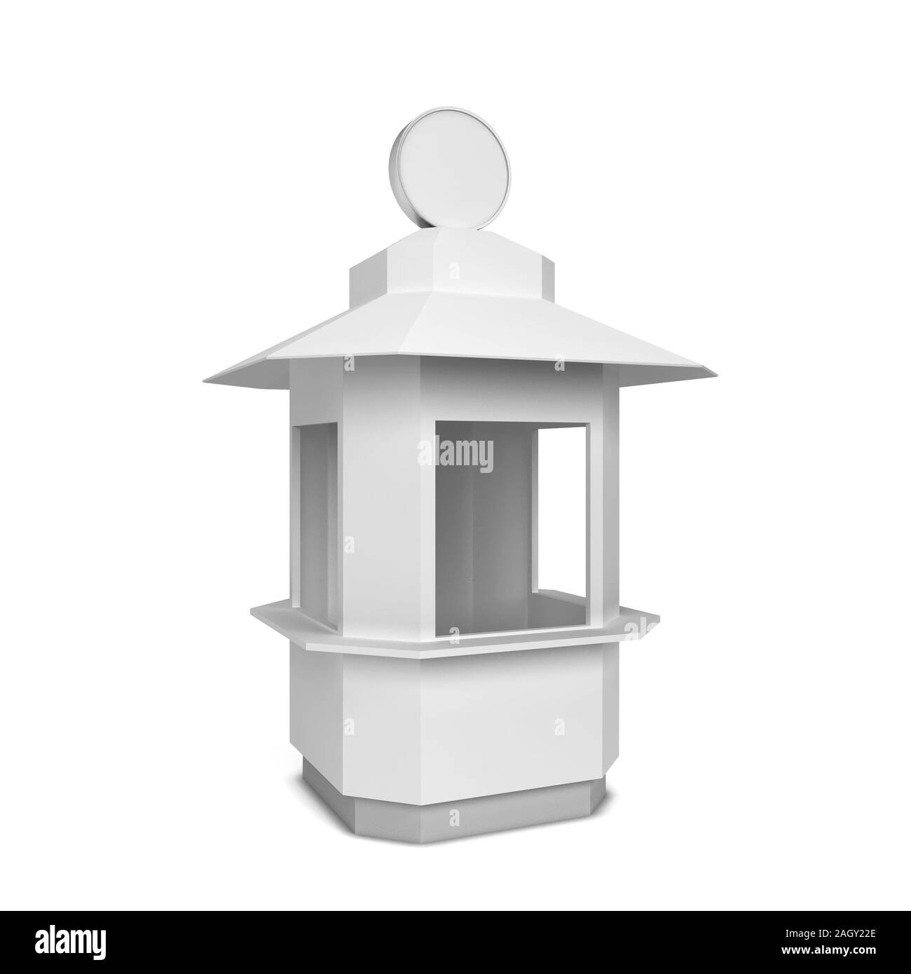 Blank kiosk shop. 3d illustration isolated on white background Stock ...