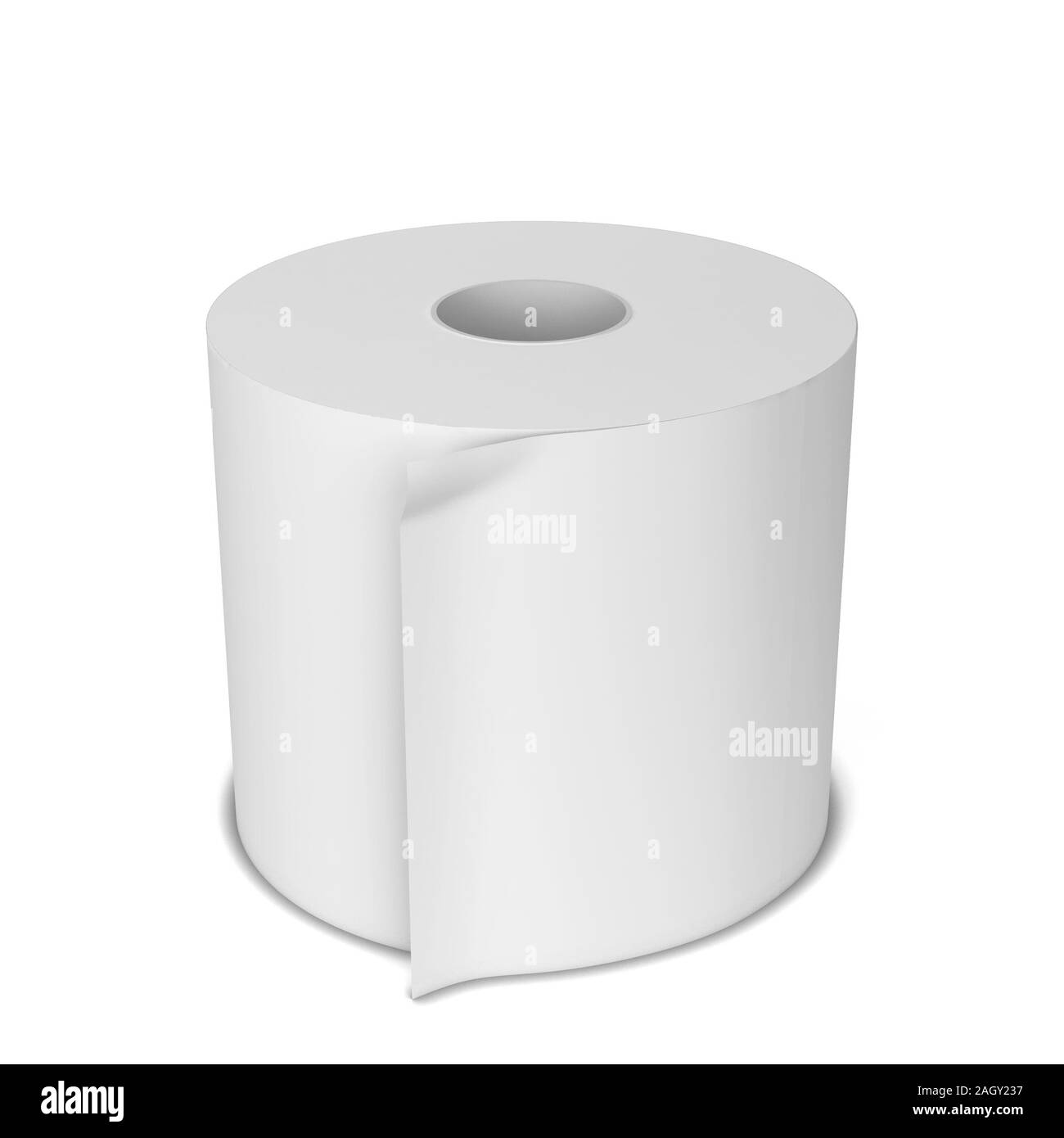 Blank paper roll. 3d illustration isolated on white background Stock ...