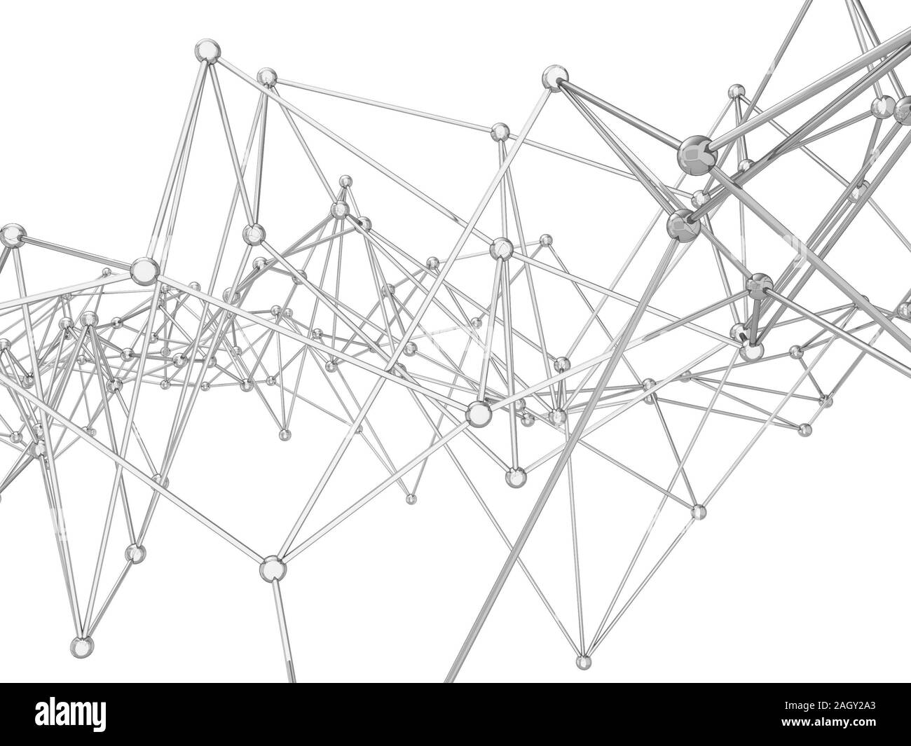 Abstract connections network. 3d illustration isolated on white ...