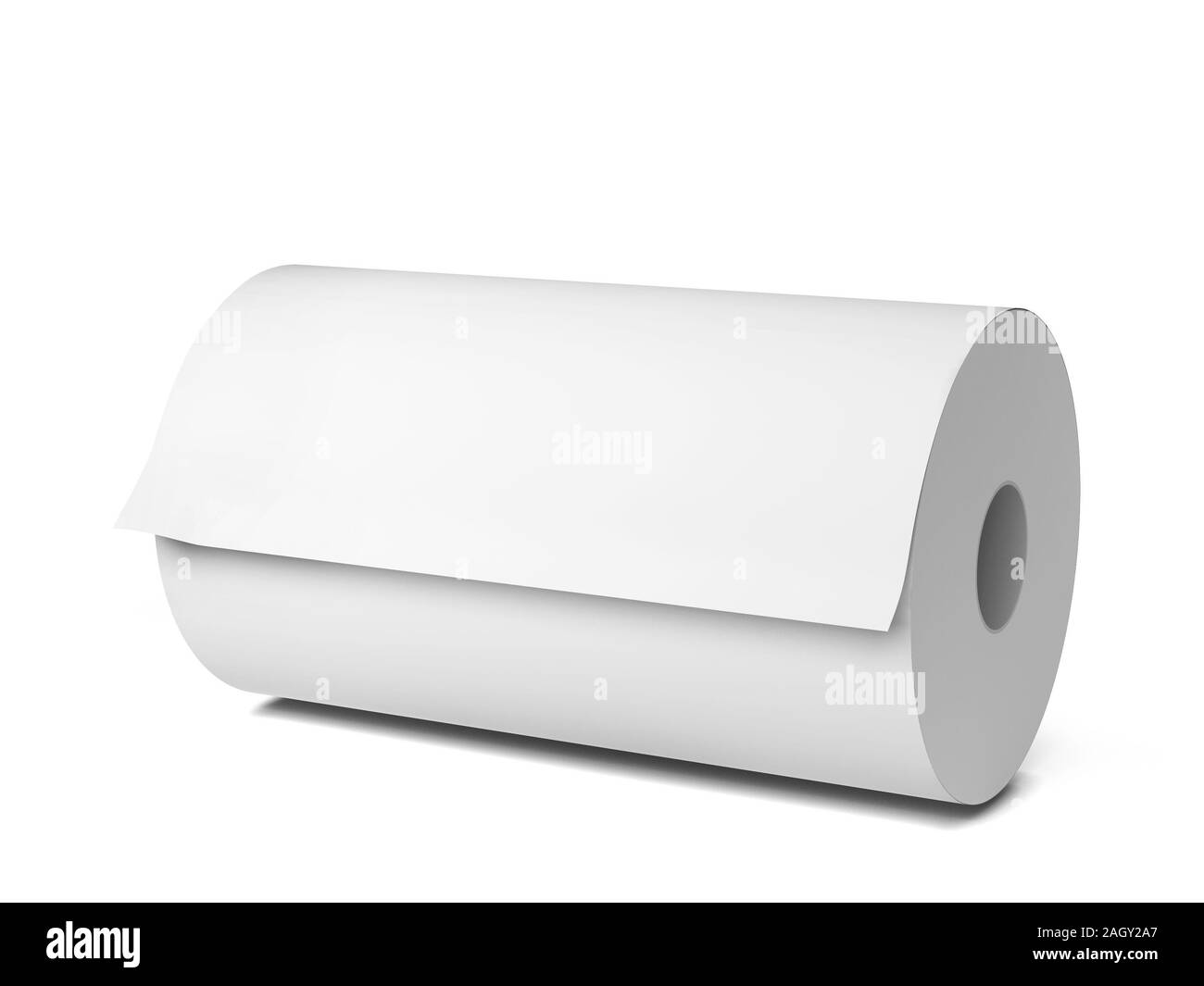 Blank paper roll. 3d illustration isolated on white background Stock ...