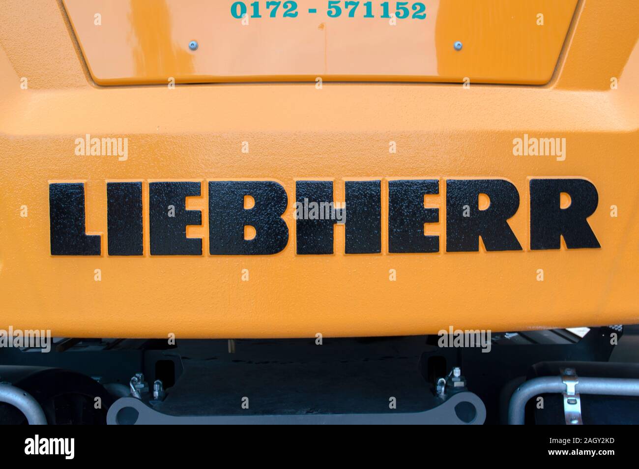 Liebherr Logo On A Crane At Amsterdam The Netherlands 2019 Stock Photo ...