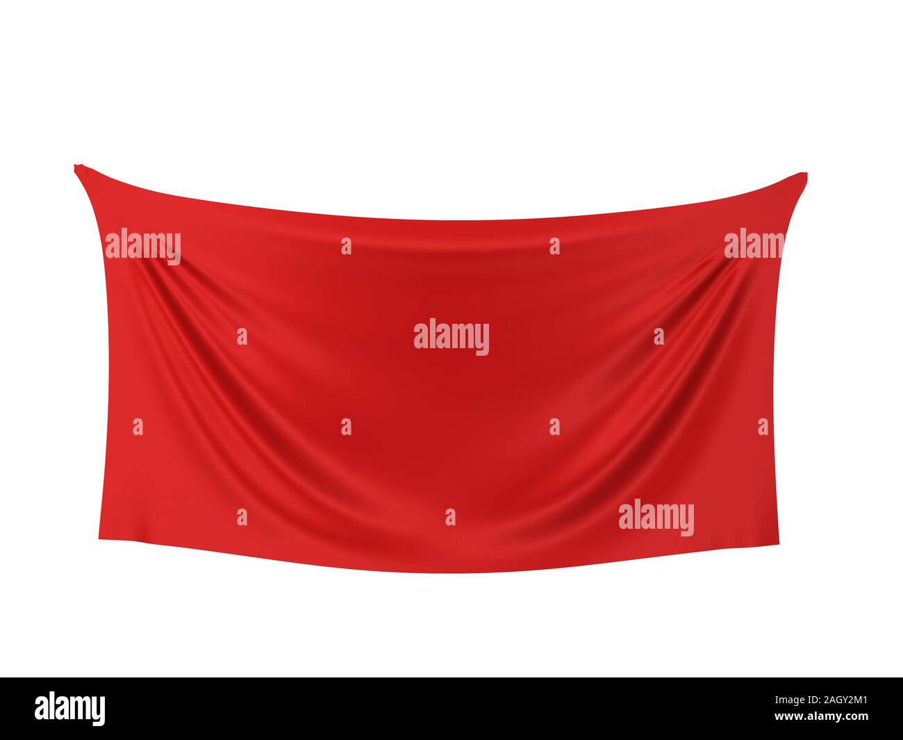 Blank cloth banner. 3d illustration isolated on white background Stock ...