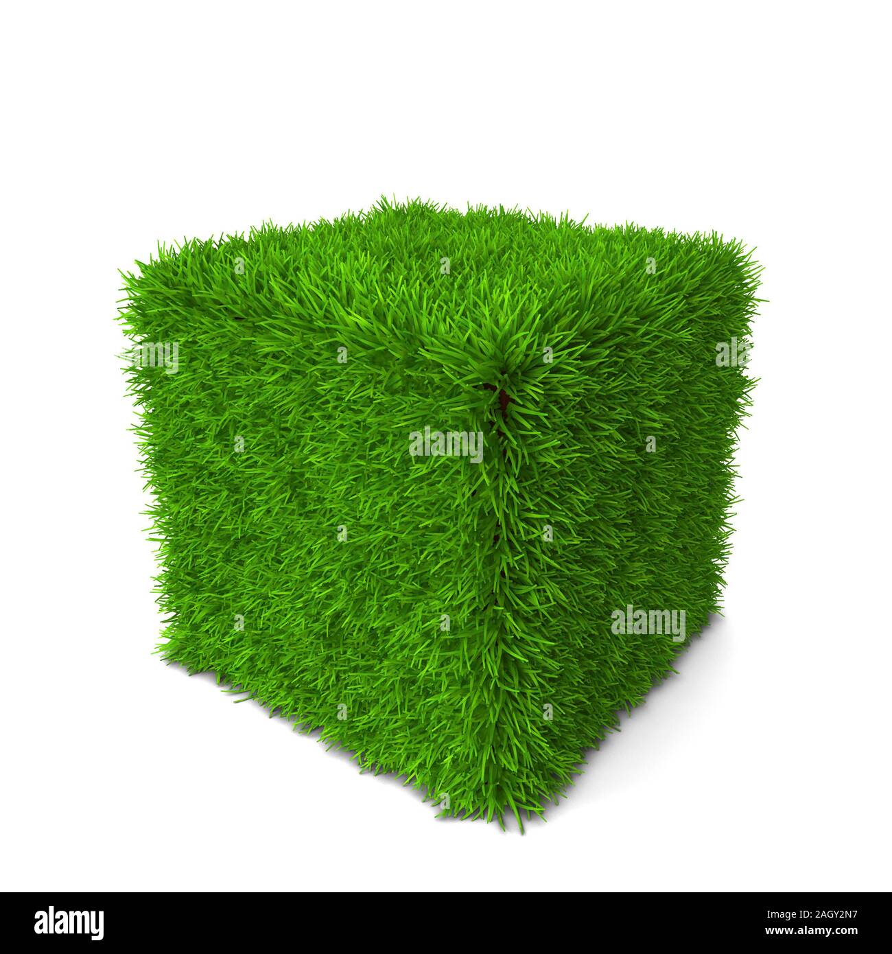 Green grass cube. 3d illustration isolated on white background Stock ...