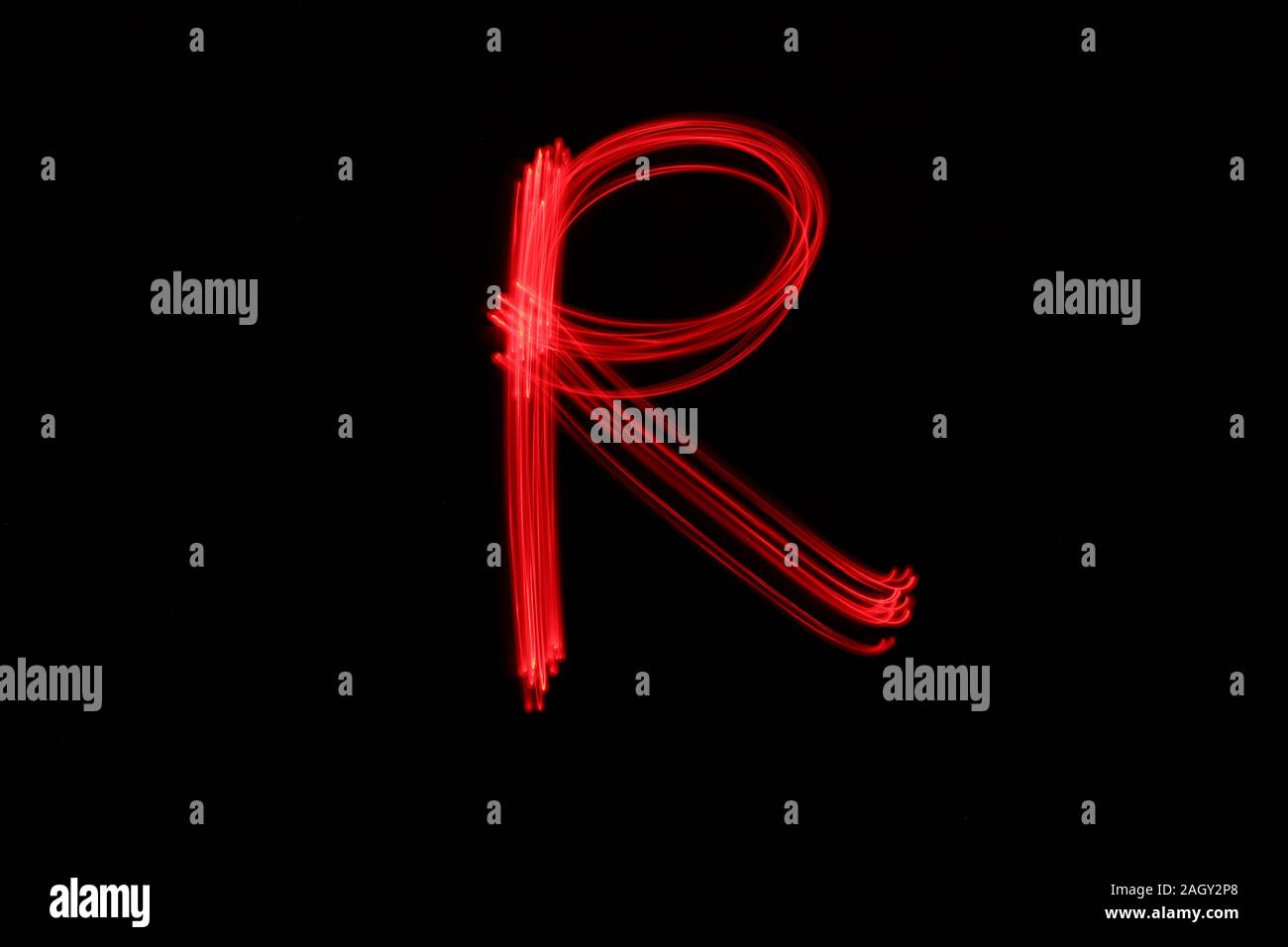 Light painting photograph of alphabet letters, drawn by fairy lights in ...