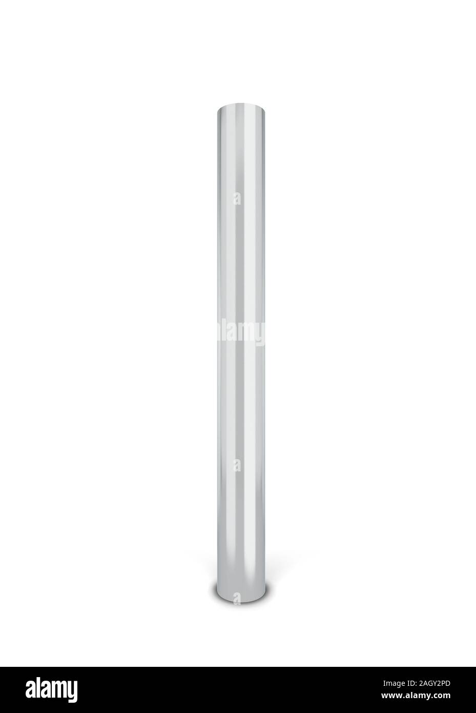 Single metal pipe. 3d illustration isolated on white background Stock ...