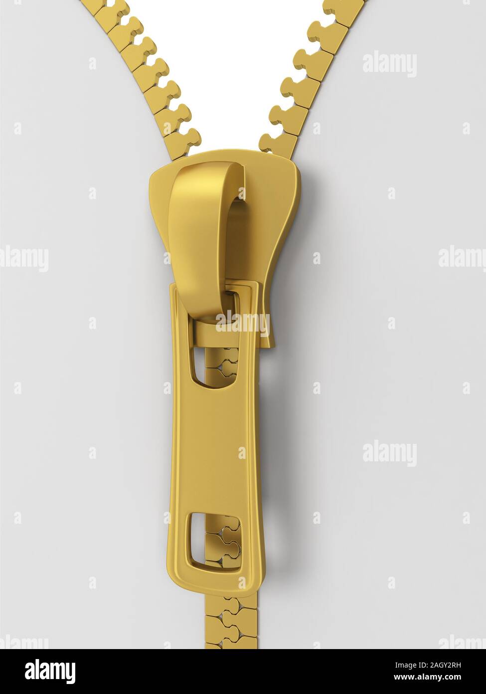Open golden metal zipper hi-res stock photography and images - Alamy
