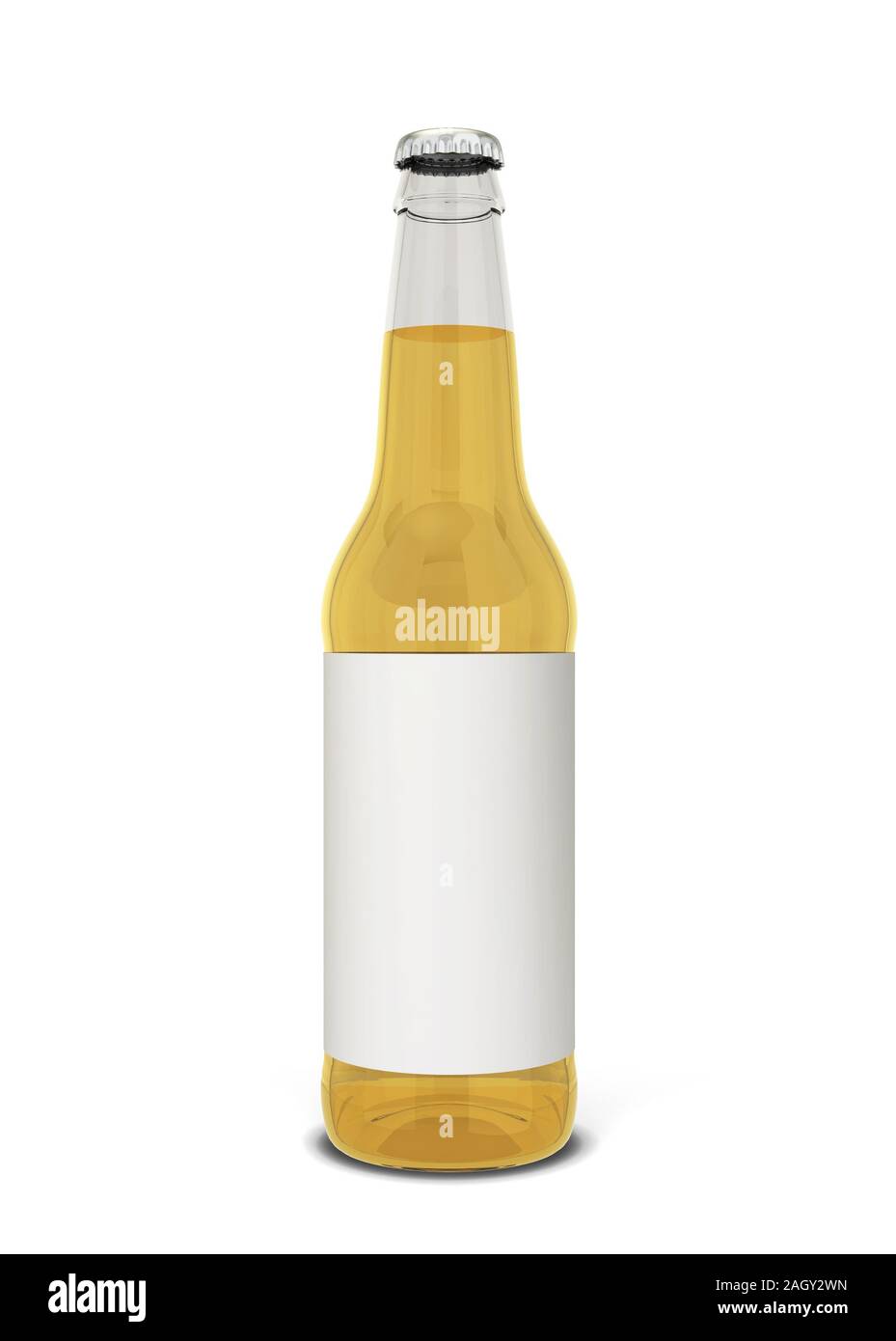 Beer bottle. 3d illustration isolated on white background Stock Photo ...