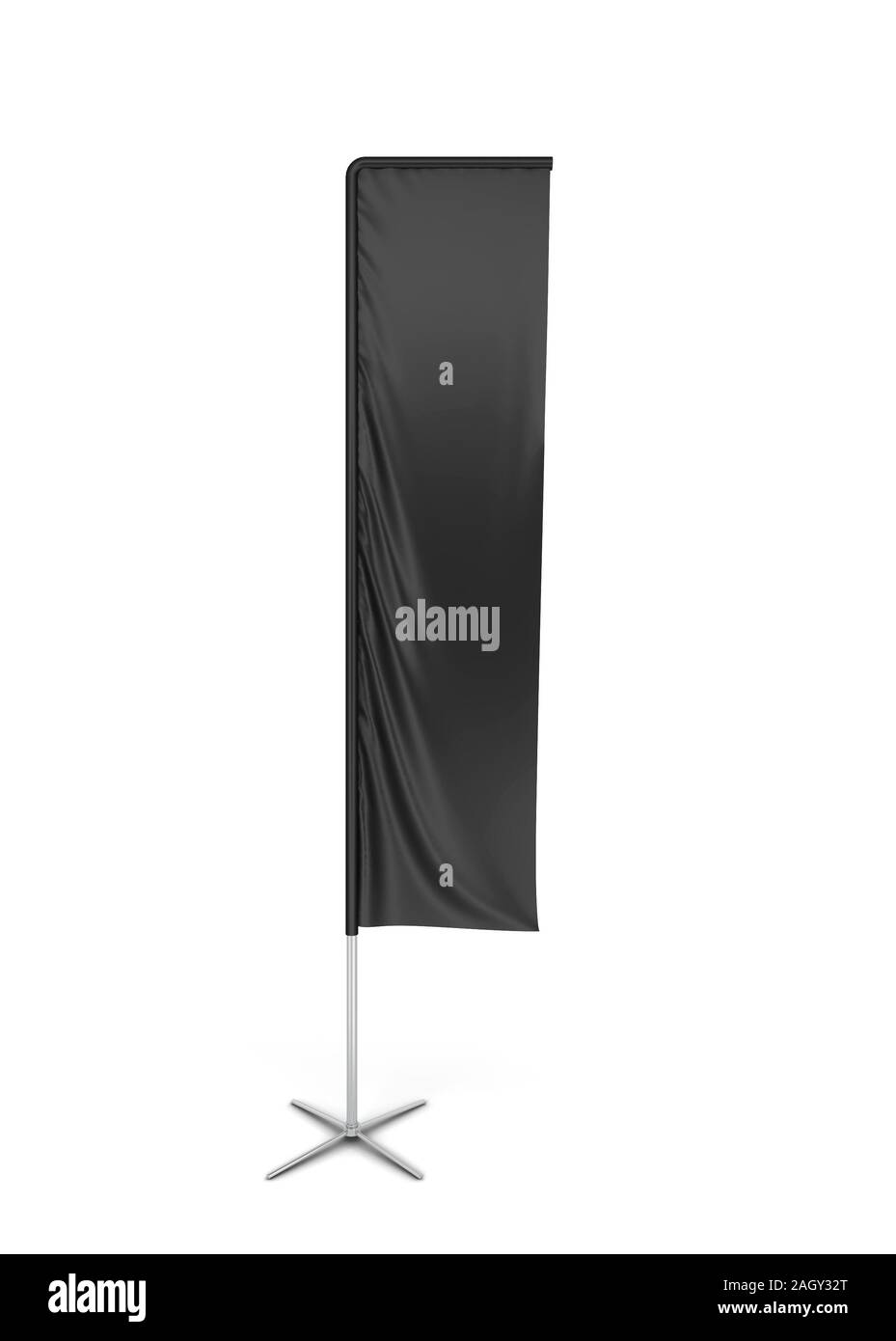 Blank rectangle flag banner. 3d illustration isolated on white ...