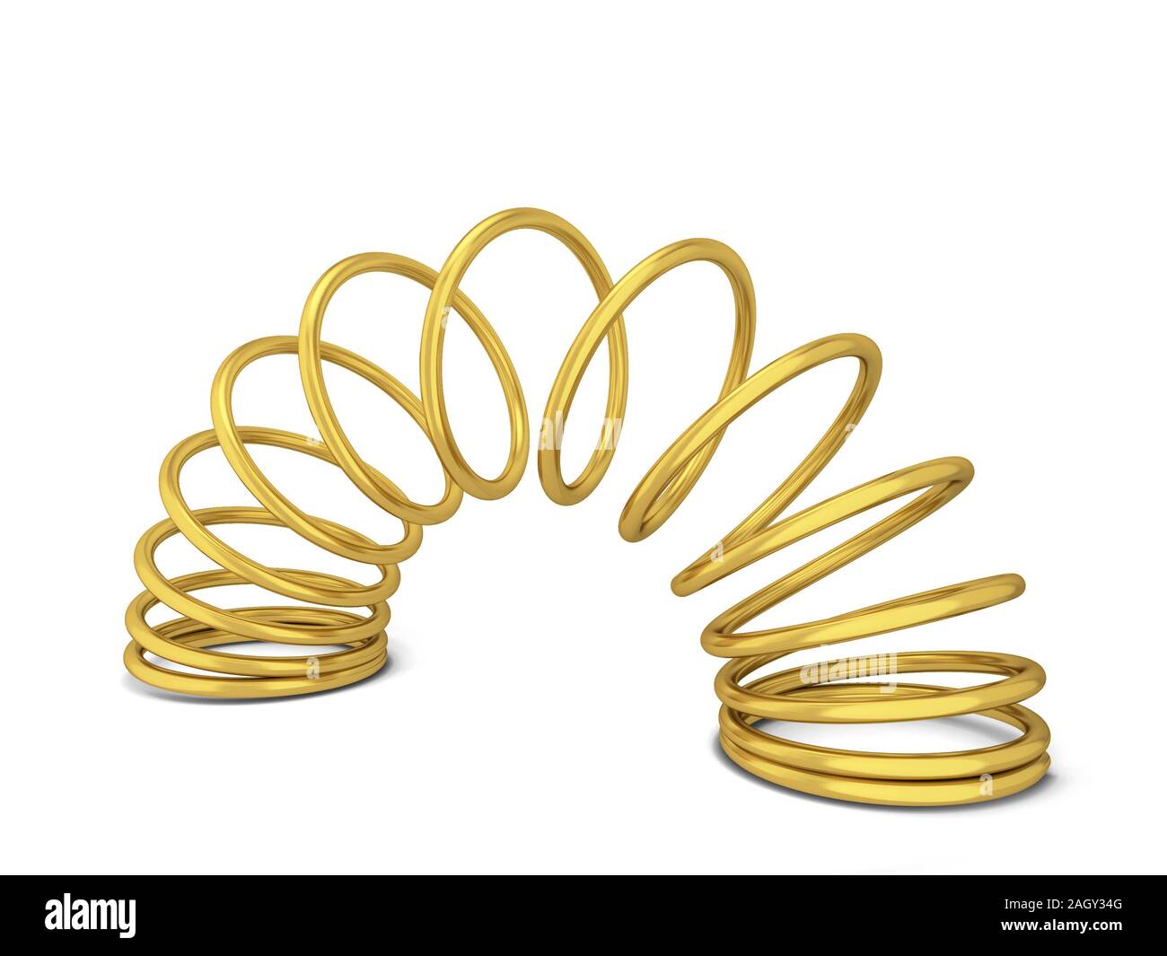 Metal spring. 3d illustration isolated on white background Stock Photo ...