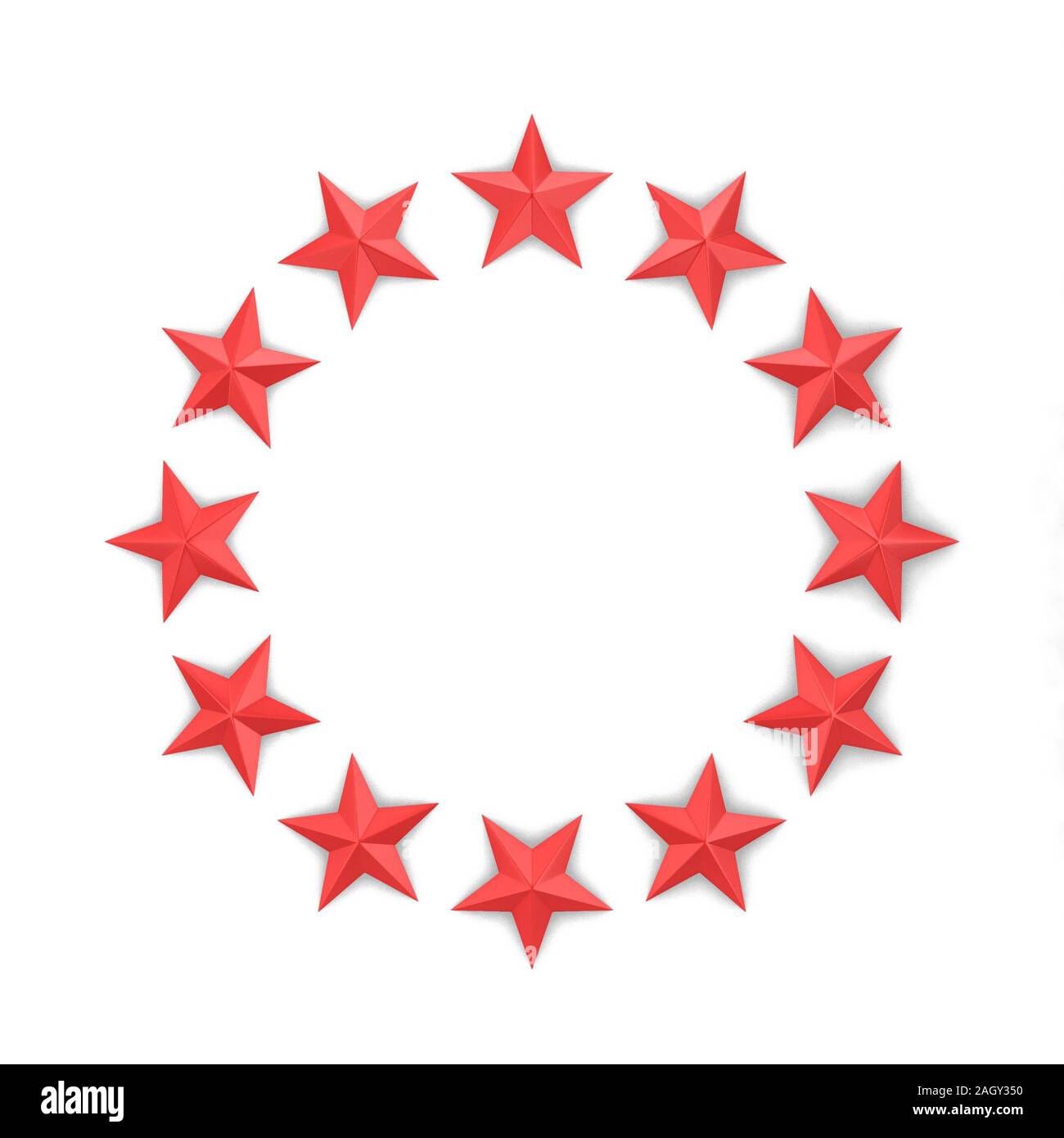 Stars in a circle shape. 3d illustration isolated on white background ...