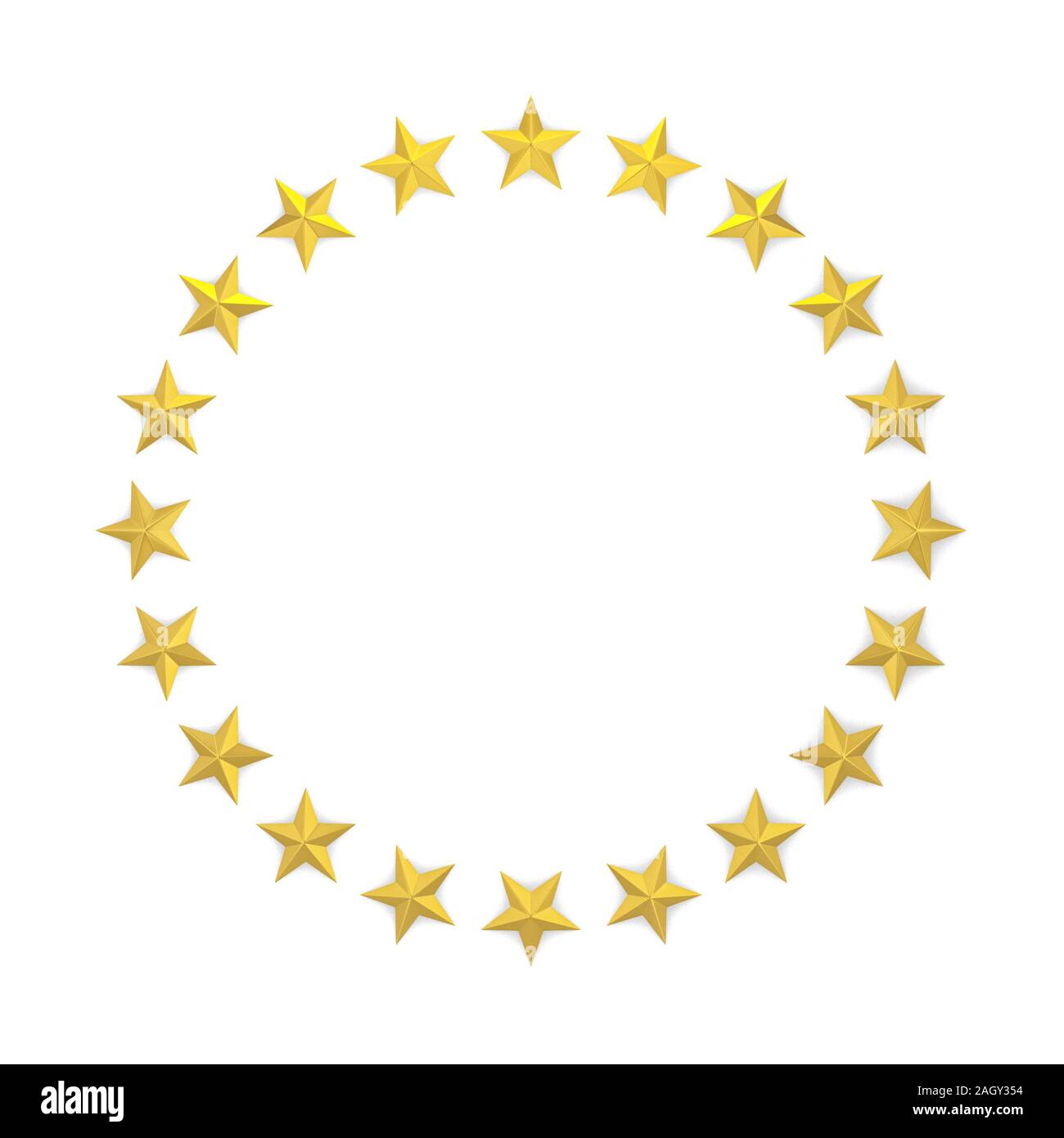 Stars in a circle shape. 3d illustration isolated on white background ...